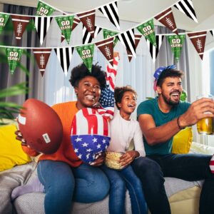 5 Pieces Football Pennant Banner Football Triangle Flags Banner Decoration Game Day Pennant Bunting Banner Football Theme Party Supplies for Sports Clubs Party Celebration Decoration