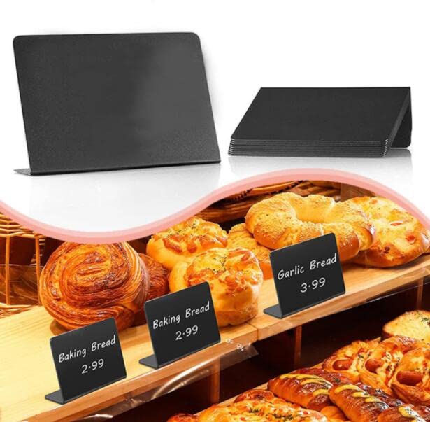 Mini Chalkboard Signs, 20 Pack Acrylic L-Shaped Desktop Message Board Sign Chalkboard 3x4 inch for Food Display Party Buffet Wedding Coffee Shop Bakery Restaurant