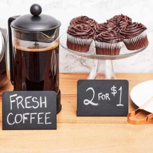 Mini Chalkboard Signs, 20 Pack Acrylic L-Shaped Desktop Message Board Sign Chalkboard 3x4 inch for Food Display Party Buffet Wedding Coffee Shop Bakery Restaurant