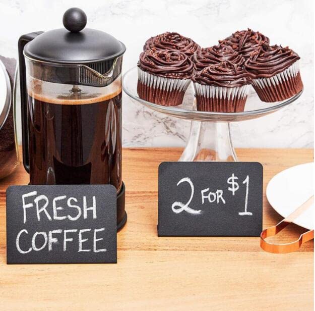 Mini Chalkboard Signs, 20 Pack Acrylic L-Shaped Desktop Message Board Sign Chalkboard 3x4 inch for Food Display Party Buffet Wedding Coffee Shop Bakery Restaurant