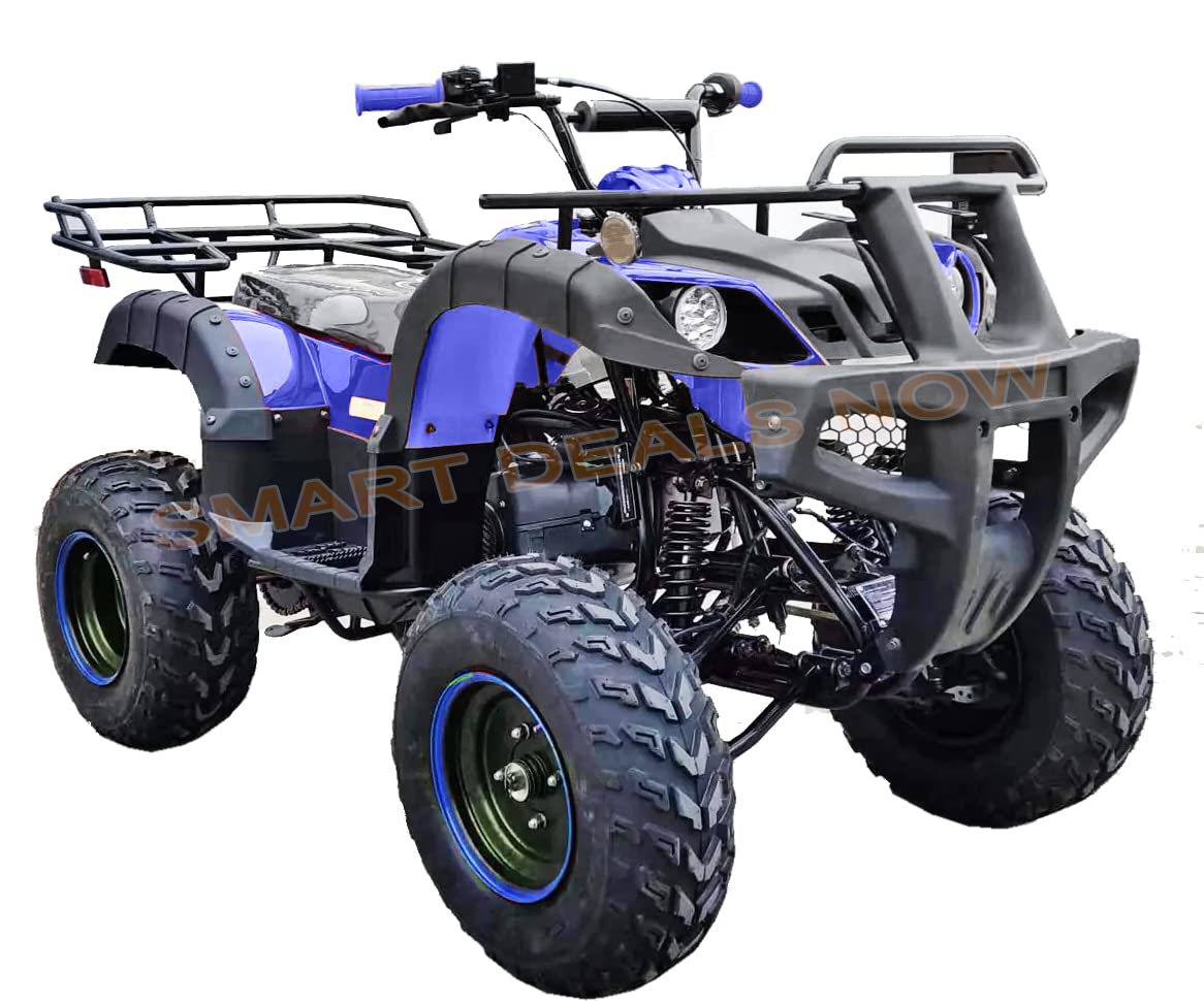 200cc ATV Quad Youth ATVs Big Size Adult Quad Fully Automatic with Reverse 4 Wheeler Model CRT 200-1 (Bold Blue Color)