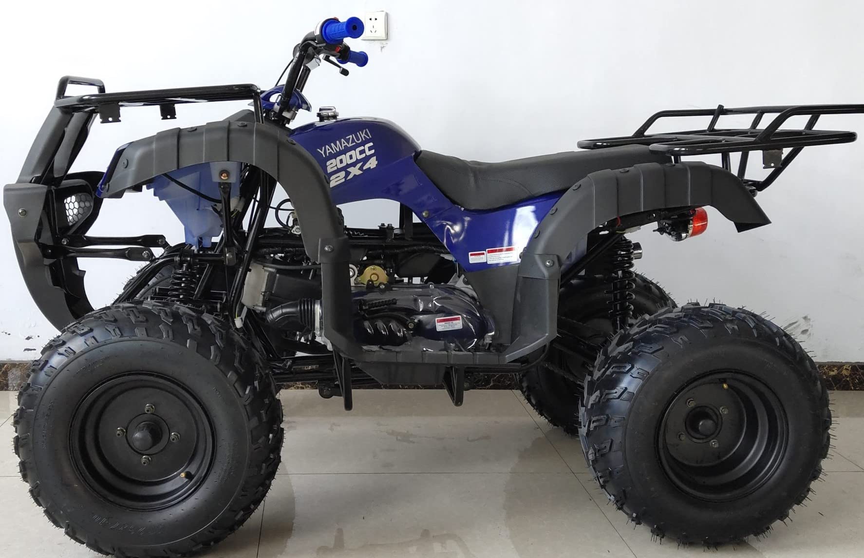 200cc ATV Quad Youth ATVs Big Size Adult Quad Fully Automatic with Reverse 4 Wheeler Model CRT 200-1 (Bold Blue Color)