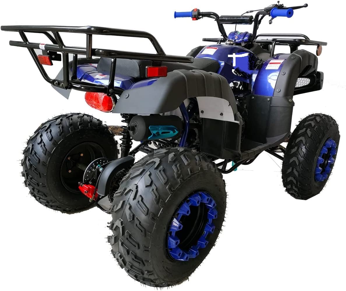 200cc ATV Quad Youth ATVs Big Size Adult Quad Fully Automatic with Reverse 4 Wheeler Model CRT 200-1 (Bold Blue Color)