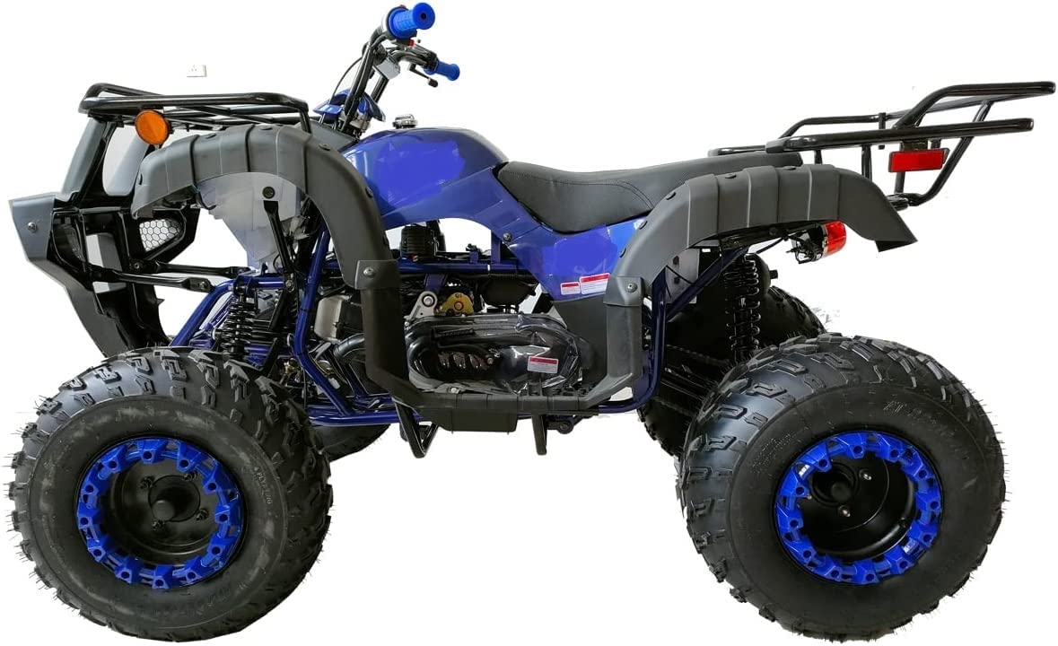 200cc ATV Quad Youth ATVs Big Size Adult Quad Fully Automatic with Reverse 4 Wheeler Model CRT 200-1 (Bold Blue Color)