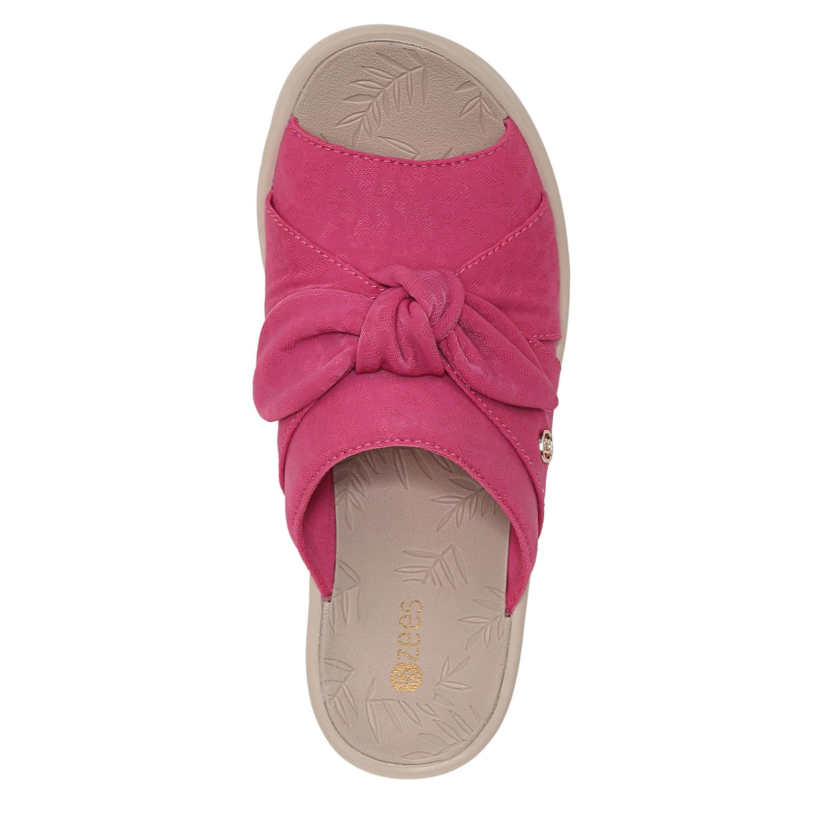 BZees Womens Smile Slide Sandal, Pink, 9 Wide US