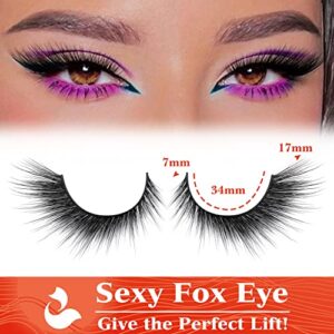 False Eyelashes Fluffy Fox Eye Lashes Mink 17mm Natural Cat Eye Lashes 3D Winged Angel Faux Mink Lashes Multipack by TOOCHUNAG