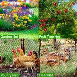 Bird Netting for Chicken Coop - 50x50ft Poultry Netting Over Chicken Run & Chicken Pen, Heavy Duty 2.4” Mesh Garden Net for Blueberry Bushes, Fruit Trees and Vegetable Against Birds, Deer, Squirrels