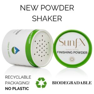 SunFX Post Spray Tan Translucent Finishing Powder | Talc Free | Sunless Tanning Setting Powder | Shimmer | Crisp & Fresh, 4.00 Ounce