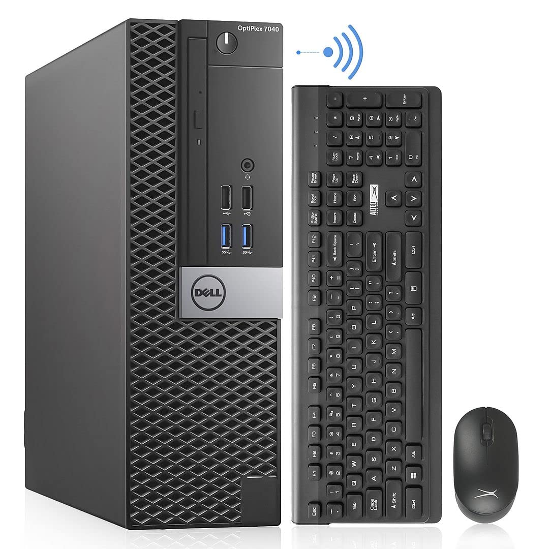 Dell OptiPlex 7040 Desktop Computer, Intel Core i7-6700 3.4GHz, 32GB DDR4, 1TB M.2 NVMe SSD, Windows 10 Pro, AX210 WiFi 6e, Altec Wireless Keyboard and Mouse (Renewed)