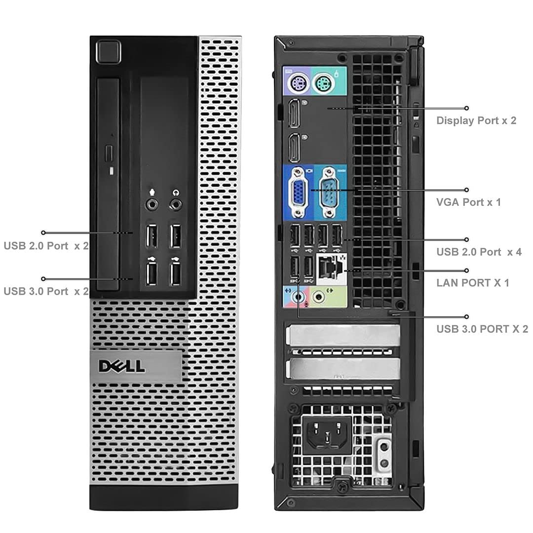 Dell OptiPlex 9010 Refurbished Desktop Computers i7 3.4GHz, 32GB Ram New 1TB SSD, AC7260 Built-in WiFi Ready, HDMI Dual 4K Monitor Support, Windows 10 Pro, Altec Wireless Keyboard Mouse (Renewed)