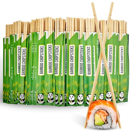 Stock Your Home Disposable Bamboo Chopsticks, Bulk Chopsticks (50 Count), Separated Bamboo Chop Sticks for Sushi, Chinese, Japanese, and Asian Food, Smooth Wooden Chopsticks, Disposable Chopsticks