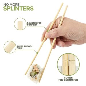 Stock Your Home Disposable Bamboo Chopsticks, Bulk Chopsticks (50 Count), Separated Bamboo Chop Sticks for Sushi, Chinese, Japanese, and Asian Food, Smooth Wooden Chopsticks, Disposable Chopsticks