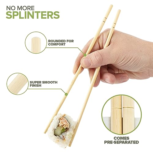 Stock Your Home Disposable Bamboo Chopsticks, Bulk Chopsticks (50 Count), Separated Bamboo Chop Sticks for Sushi, Chinese, Japanese, and Asian Food, Smooth Wooden Chopsticks, Disposable Chopsticks