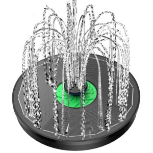 yzert solar fountain full glass black panel no battery, 3.5w bird bath fountains solar power with 4 fixed rods & 7 nozzles, solar fountain pump for bird bath, pool, garden, outdoor, pond