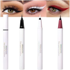 evpct 3pcs white red black matte waterproof colored eyeliner liquid eye liner color set long lasiting colorful liquid eyeliner lapiz delineador de ojos contra el agua blanco para ojos de colores 1+3+9