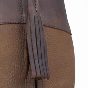 HORZE B Vertigo Amelia Women's Rustic Style Waterproof Leather Country Tall Riding Boots with Side Zip - Dark Brown - 9