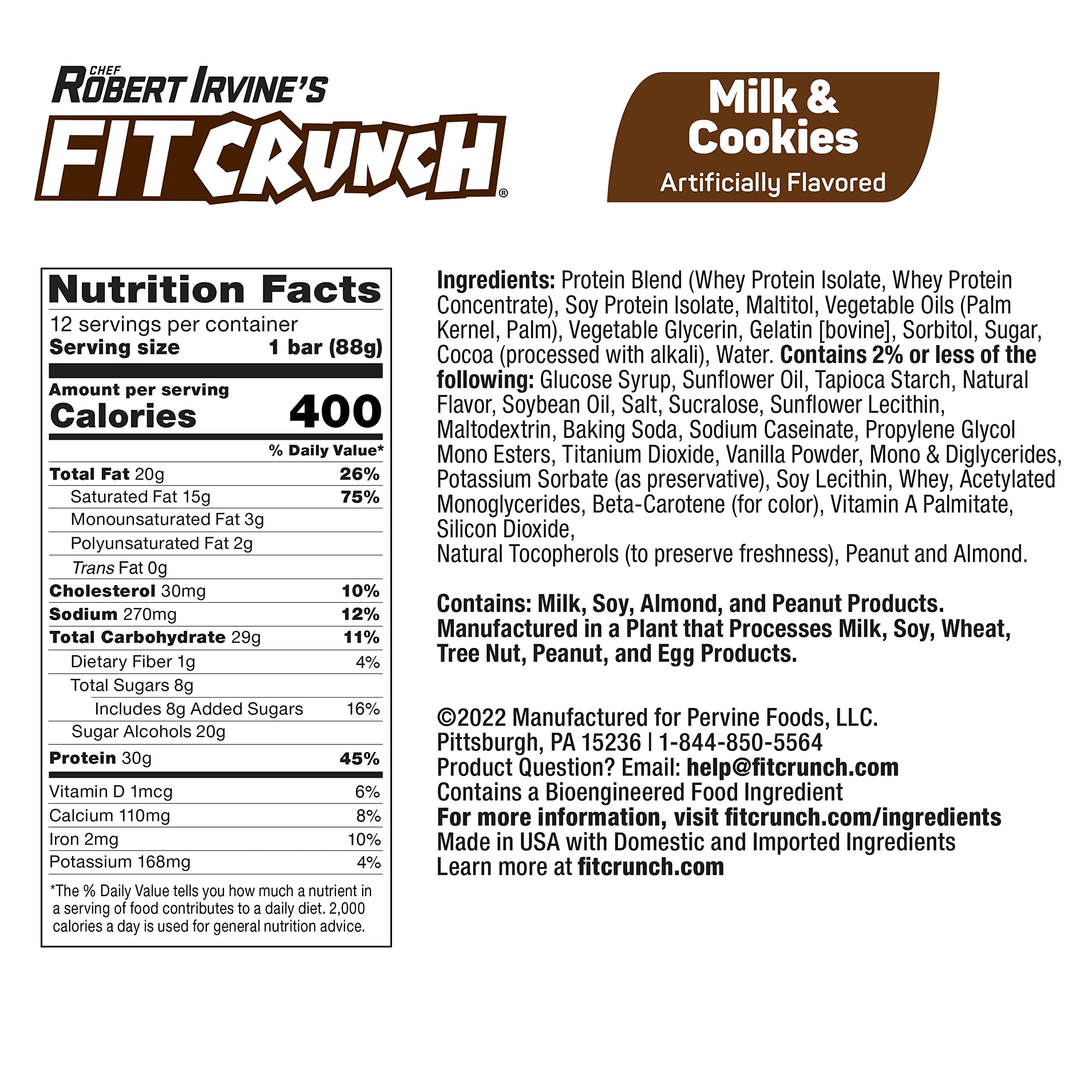 FITCRUNCH Full Size Protein Bars, Designed by Robert Irvine, 6-Layer Baked Bar, 6g of Sugar, Gluten Free & Soft Cake Core (Variety Pack)