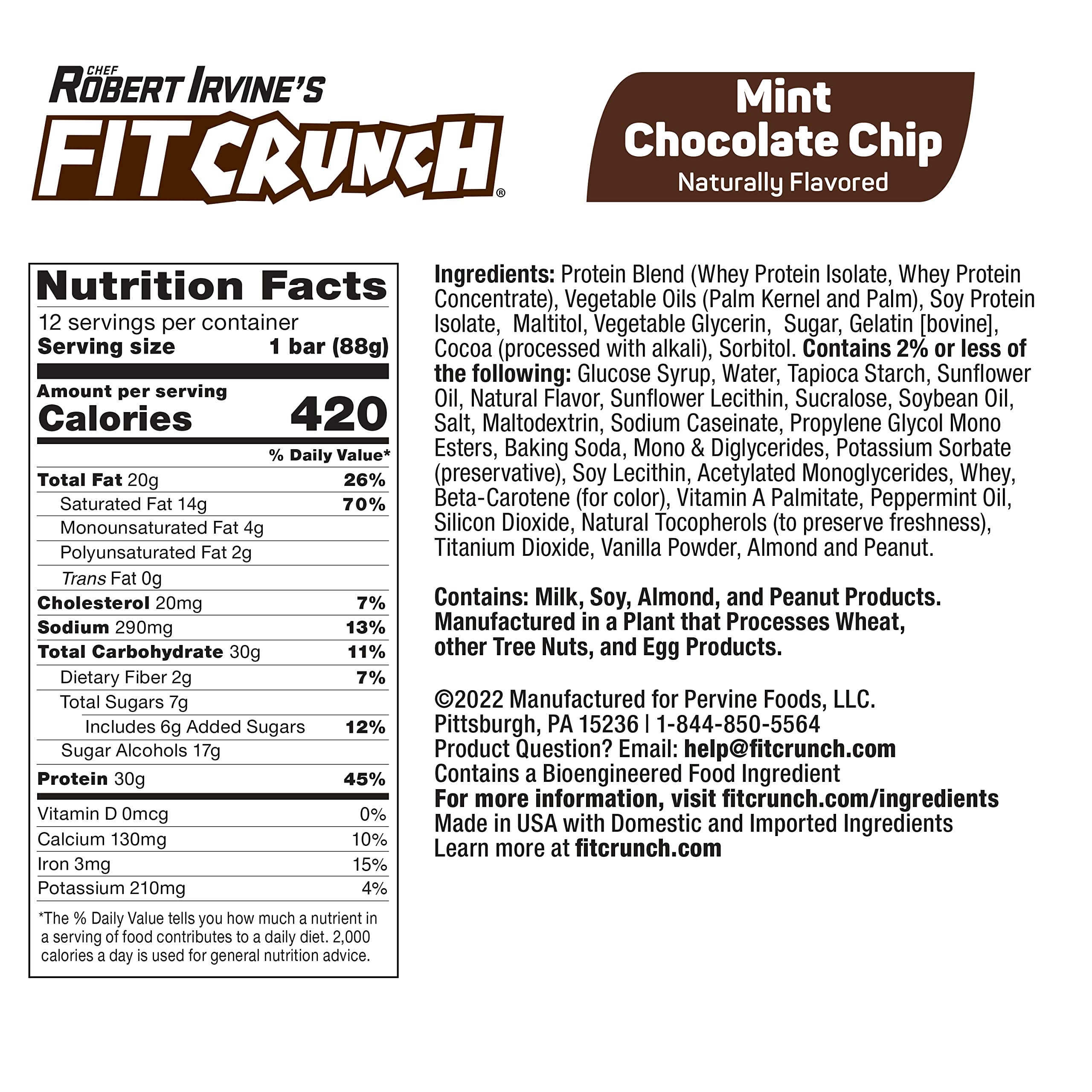 FITCRUNCH Full Size Protein Bars, Designed by Robert Irvine, 6-Layer Baked Bar, 6g of Sugar, Gluten Free & Soft Cake Core (Variety Pack)