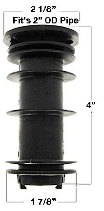 Chromcraft Replacement Black Plastic Insert Seat Post Bushing #502C-4 for Kitchen, Dinette Chair Swivels - 4 Pack