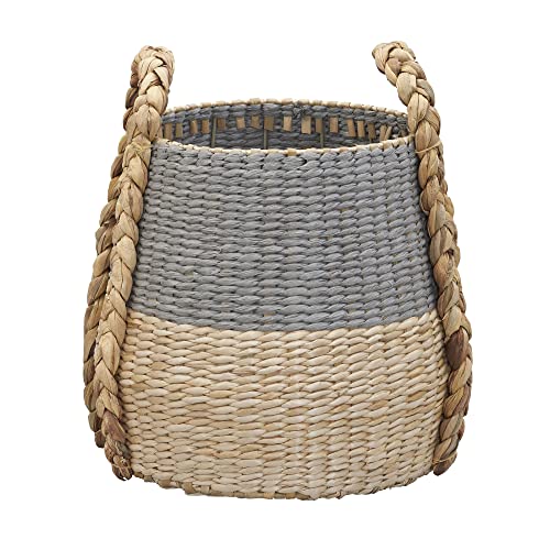 Household Essentials, Natural and Gray Cattail and Paper Terra Basket