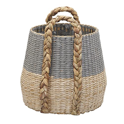 Household Essentials, Natural and Gray Cattail and Paper Terra Basket