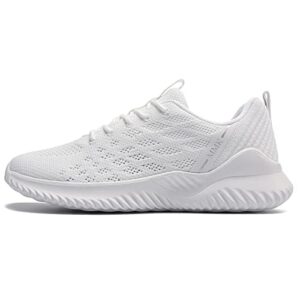 pulltop woemn's arch support gym sport shoes slip resistant trail running shoes comfortable casual tennis shoes non slip walking shoes white fashion sneakers for women