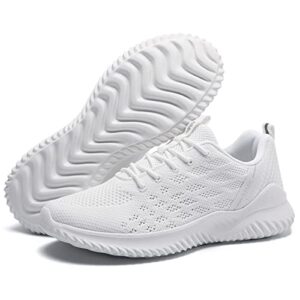 Pulltop Woemn's Arch Support Gym Sport Shoes Slip Resistant Trail Running Shoes Comfortable Casual Tennis Shoes Non Slip Walking Shoes White Fashion Sneakers for Women