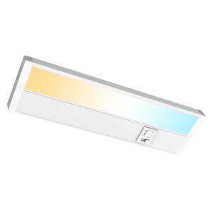 hizashi 14inch under cabinet lights hardwired or plug in, 5cct color selectable-2700k/3000k/3500k/4000k/5000k, 9w 650lm dimmable under cabinet lighting, cri＞90, linkable, etl & energy star