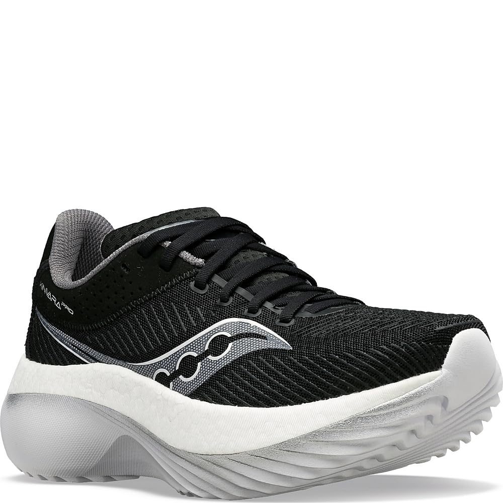 Saucony Women's Kinvara PRO Sneaker, Black/White, 7.5