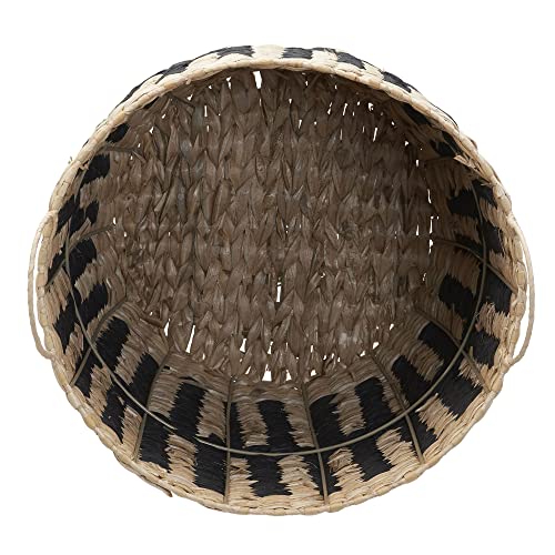 Household Essentials, Natural and Black Cattail and Paper Pillar Basket