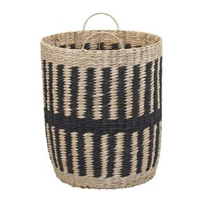 Household Essentials, Natural and Black Cattail and Paper Pillar Basket