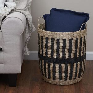 Household Essentials, Natural and Black Cattail and Paper Pillar Basket