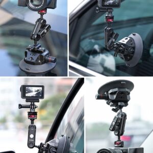 Camera Suction Cup Mount for Gopro - ULANZI SC-02 4.5in Pump-actived Vacuum Suction Mount w Quick Release NATO Magic Arm Car Boat Windshield Window Mount Compatible with Go pro Nikon Canon Sony DSLR