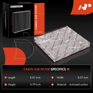 A-Premium 2-PC Cabin Air Filter with Activated Carbon Compatible with Toyota, Dodge & Pontiac Models - Tacoma 2005-2023, Dart 2013-2016, Vibe 2003-2008