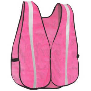 kaygo reflective high visibility safety vest, kg0008-10 silver stripe, for men and women, pack of 1(pink)