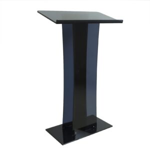 cncest acrylic podium podium stand church pulpit acrylic podium stand clear podium lecterns lectern podium stand board pulpit school(black one)