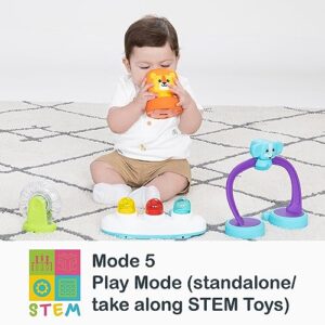 Smart Steps Explore N’ Play 5-in-1 Activity to Booster Seat with STEM Toys, Blue Safari Fun