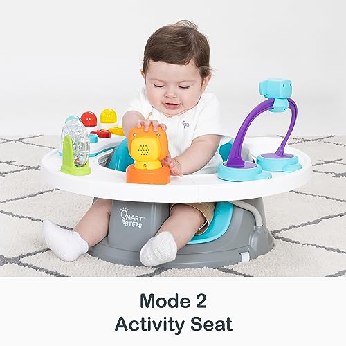 Smart Steps Explore N’ Play 5-in-1 Activity to Booster Seat with STEM Toys, Blue Safari Fun