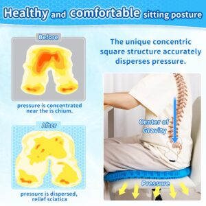 TITIROBA Gel Seat Cushions (Super Large) U-Shaped Soft Chair Pad with Non-Slip Cover for Hemorrhoids Tailbone Pain Pressure Relief Office Products Car Desk Wheelchair Pregnancy Yoga