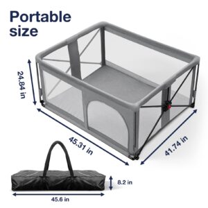 Foldable Baby Playpen, RONBEI Portable Foldable Playpen for Babies and Toddlers, Travel Indoor Outdoor Baby Playpen Lightweight Play Yard