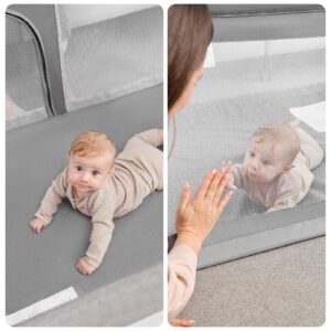 Foldable Baby Playpen, RONBEI Portable Foldable Playpen for Babies and Toddlers, Travel Indoor Outdoor Baby Playpen Lightweight Play Yard