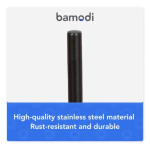 Bamodi Premium Matte Black Toilet Paper Holder Set - Bathroom Toilet Paper Storage Stand - Waterproof Free Standing Toilet Paper Holder - Stainless Steel Stand Alone - No Drilling Required