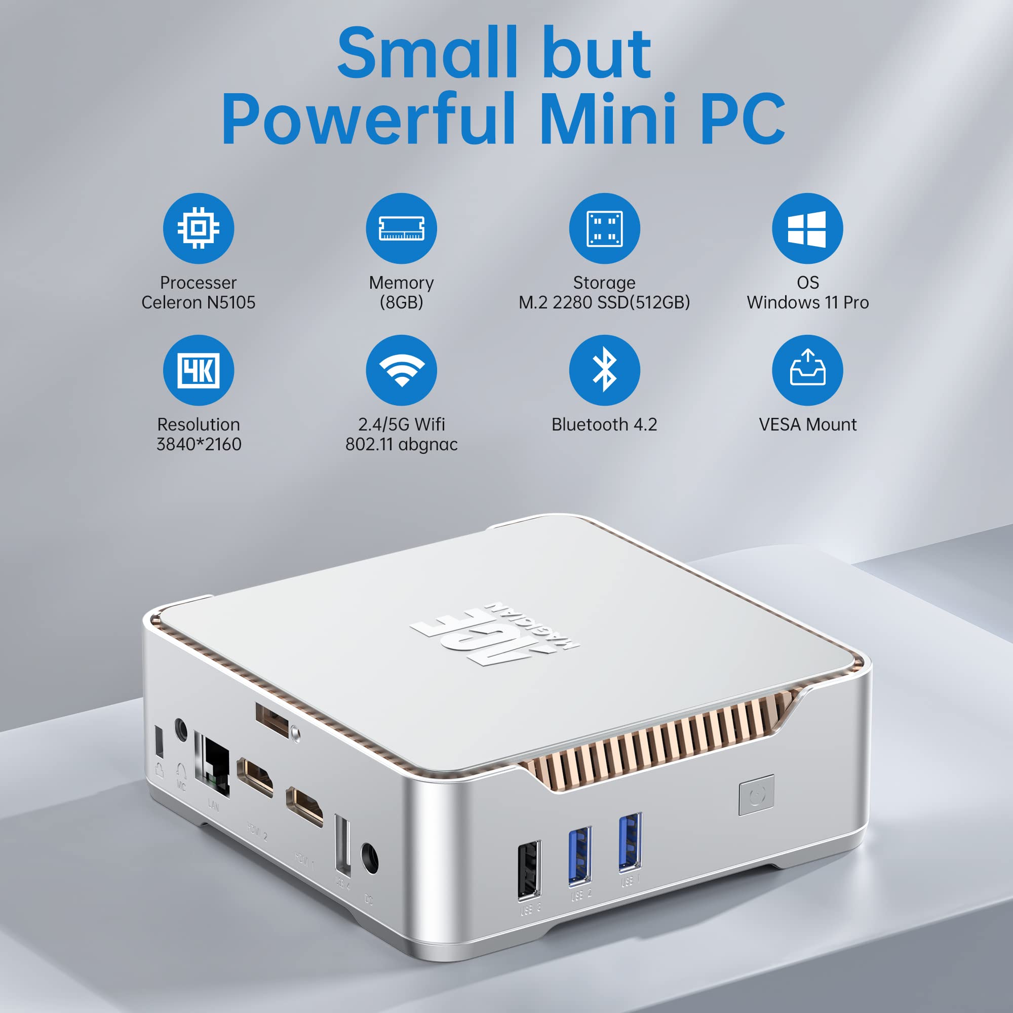 ACEMAGICIAN Mini PC GK3PRO N5105 8GB DDR4 512G SSD