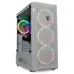 viprtech entry level gaming pc desktop computer - intel core i5 3.40ghz, geforce gtx 650, 8gb ram, 1tb hdd, wifi, rgb lighting, windows 10 pro, 1 year warranty, white