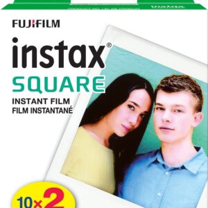 Fujifilm INSTAX Square Link Instant Printer (Green) Bundle with Instax Square Film Double Pack (40 Exposures) (3 Items)