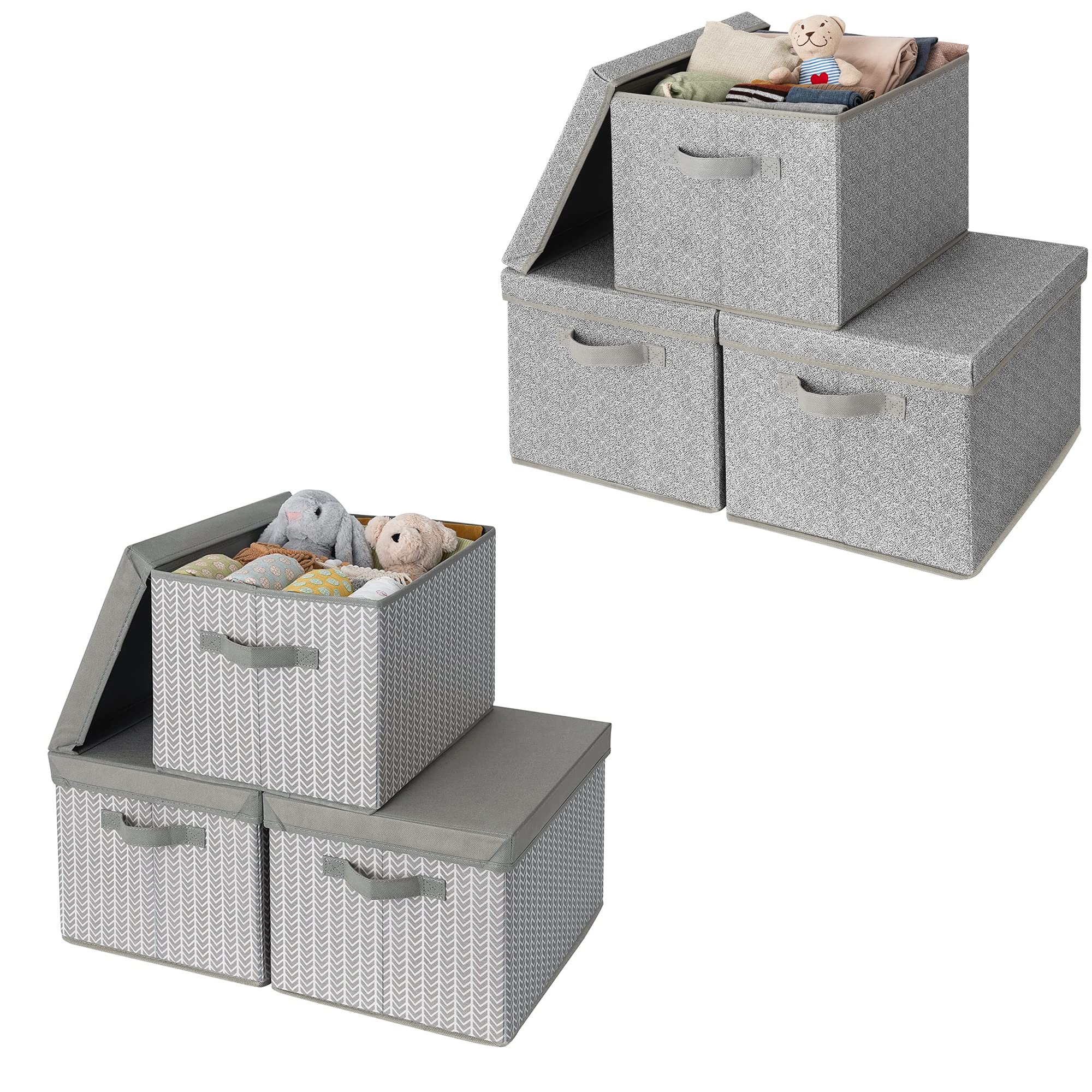 GRANNY SAYS Bundle of 3-Pack Lidded Closet Storage Bins & 3-Pack Rectangle Storage Bins with Lids