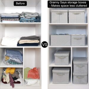 GRANNY SAYS Bundle of 3-Pack Lidded Closet Storage Bins & 3-Pack Rectangle Storage Bins with Lids