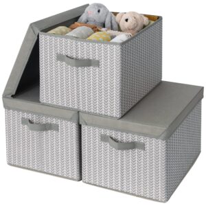 GRANNY SAYS Bundle of 3-Pack Lidded Closet Storage Bins & 3-Pack Rectangle Storage Bins with Lids