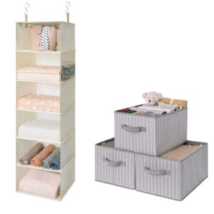 granny says bundle of 3-pack shelf storage baskets & 1-pack closet hanging storage shelves