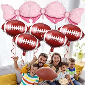 10PCS Football Bowknot Foil Balloons Decorations-Gender Reveal Themed Party Supplies Sport Baby Shower Sport Wedding Birthday Party Favors